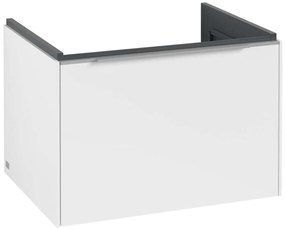 Villeroy & Boch Subway 3.0 - Umyvadlová skříňka, 62x43x48 cm, 1 zásuvka, Pure White/lesklý hliník C57500VF