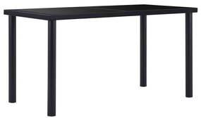Jídelní stůl černý 140 x 70 x 75 cm tvrzené sklo - Default Title
