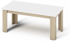 Vikio Konferenční stolek 120x60 cm v bílé matné barvě s dekorem dub sonoma KN869