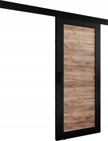 Posuvné dveře s krycí lištou ADIO 2 černý + dub Craft zlatý 90