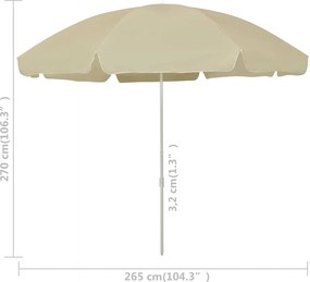 Plážový slunečník pískově žlutý 300 cm 314707