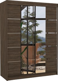 ADRK Šatní zrcadlová skříň posuvná NORDIC CH 150, choco
