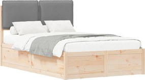 Rám postele s čalouněným čelem s čelo Světle šedá 120 x 190 cm 3405522