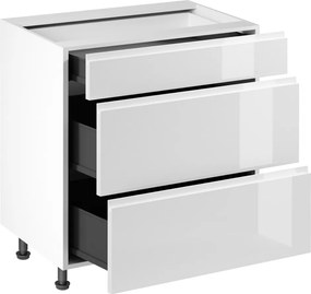 Spodní skříňka, bílá/bílá extra vysoký lesk HG, AURORA D80S3