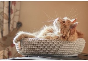 Pelíšek pro kočky Labbvenn Coco béžový 45 cm