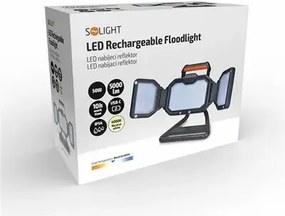 Solight WM-50W-RE LED reflektor / 50W / přenosný / nabíjecí / 5000lm
