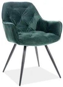 Casarredo Jídelní čalouněná židle CHEERS velvet zelená/černá