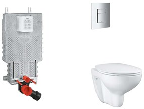 Grohe Uniset - Set předstěnové instalace, klozetu, sedátka SoftClose a tlačítka Skate Cosmopolitan, chrom SANI15BB2101