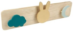 Ostaria Dětský nástěnný věšák králík zelený a zlatý 50 cm