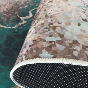 DY Zelený koberec s abstraktním vzorem Horeca-New 111 Rozměr: 60x100 cm