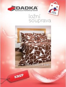 DADKA Krepové povlečení Julius hnědé na bílém podkladu 220x200, 2x 70x90 cm