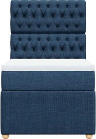 Box spring postel s matrací modrá 80x200 cm textil 3294196