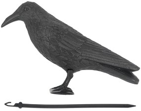 Zahradní figurka z polyethylenu Crow, 21,5 cm, černá