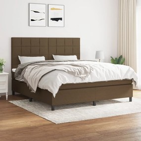 Box spring postel s matrací tmavě hnědá 160x200 cm textil 3141788