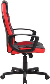 Kancelářská/Herní židle Haxby - umělá kůže a síťování | černá a červená