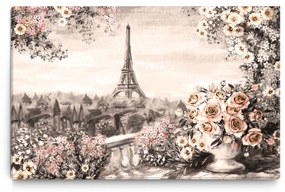 Malvis ® Obraz reprodukce Paříž s květinami Velikost: 120x80 cm