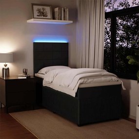 Box spring postel s matrací černá 90x200 cm samet 3294540