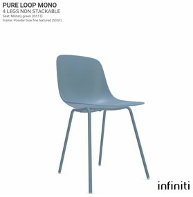 Židle Pure Loop Mono - nestohovatelná Barva kovové konstrukce: Powder blue 503F, Barva sedáku a opěradla z recyklovaného plastu: Powder blue IS503