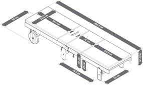 Tchibo - Klasické zahradní lehátko - barva: šedá