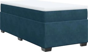 Box spring postel s matrací tmavě modrá 100x200 cm samet 3285267