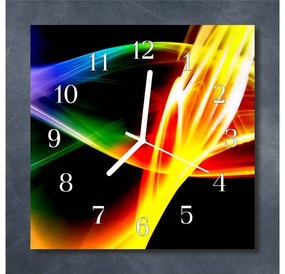 Nástěnné hodiny obrazové na skle - Abstrakt barevný IV