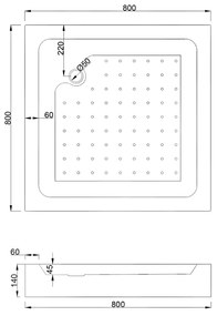 Mexen Rio čtvercový sprchový kout 80 x 80 cm, Průhledné, Zlatá + sprchová vanička Rio, Bílá - 860-080-080-50-00-4510