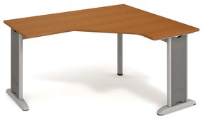 Stůl ergo lomený levý 160×120 cm - Hobis Flex FEV 60 L Dekor stolové desky: třešeň, Barva nohou: Stříbrná