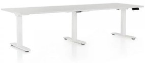 Výškově nastavitelný stůl OfficeTech Long, 240 x 80 cm, bílá podnož