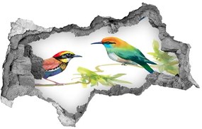 Wallmuralia Díra 3D fototapeta na stěnu Egzotičtí ptáci 95x73 cm