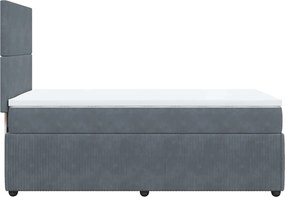 Box spring postel s matrací tmavě šedá 90x200 cm samet 3294533