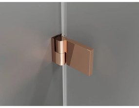 Mexen Lunar-B, pravostranný výklopný sprchový kout 80 x 80 cm, 8mm čiré sklo, profil měděná matná, 832-080-080-65-00-P