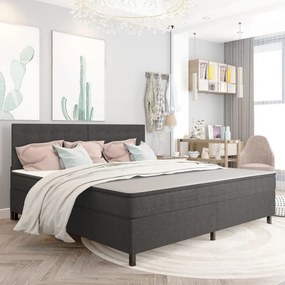 Postel boxspring tmavě šedá textil 200 x 200 cm 3054797