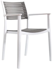 Kondela Stohovatelná židle, bílá/šedá, HERTA