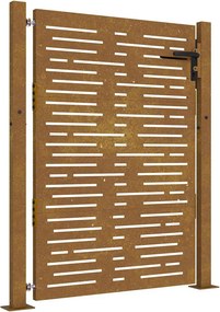 Zahradní branka 100 x 150 cm z cortenové oceli, čtvercový design 153253