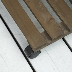 Outsunny sada 2 válečků na rostliny na kolečkách s brzdami 30x30cm tmavě hnědá pro vnitřní i venkovní použití | Aosom.de