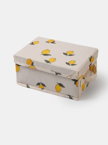 Sinsay - Úložný box s víkem s motivem citronů - krémová