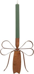 Kovový rustikální rezavý svícen mašle Bow Candle Rust - 19*15*18 cm