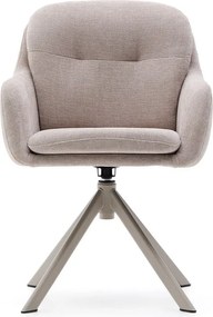 Béžové čalouněné jídelní křeslo s područkami Lexa – Kave Home