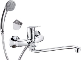 Deante Washbasin tap, zeď-mounted, s elongated spout - connection for hose and shower set
