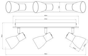 Globo 54307-3W - Bodové svítidlo CLAUDE 3xE14/40W/230V černá/dřevo