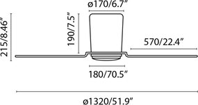 FARO 33471N-3 PEMBA L LED, bílá, stropní ventilátor s DC motorem - FARO