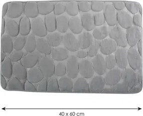 MSV PEBBLES koupelnová předložka 40 x 60 cm šedá / Polyester, PU pěna