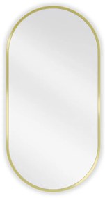 Mexen Loft, oválné koupelnové zrcadlo 80 x 40 cm, barva rámu zlatá lesklá, 9851-080-040-000-50
