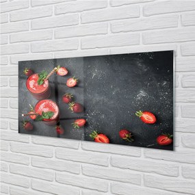 akrylový obraz jahodový koktejl 125x50 cm