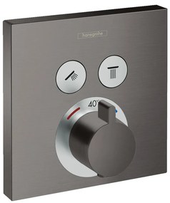 Hansgrohe Shower Select, termostatická baterie pod omítku na 2 spotřebiče, kartáčovaný černý chromová, 15763340