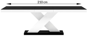 Jídelní stůl XENON (bílá mat/černá lesk/bílá mat)