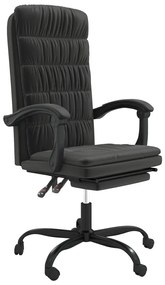vidaXL Polohovací kancelářská židle černá samet