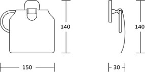 Aqualine, RUMBA držák toaletního papíru s krytem, chrom, RB107
