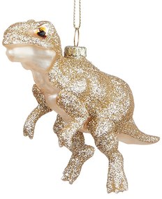 HANG ON Skleněná ozdoba tyranosaurus - zlatá