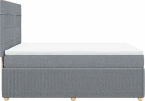 Box spring postel s matrací světle šedá 140 x 190 cm textil 3292051